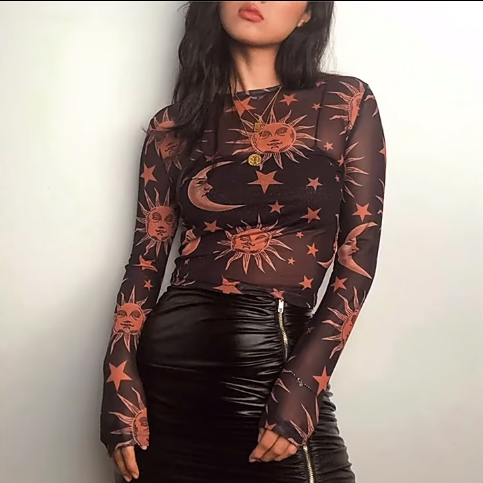 Sun moon Mesh Top – FermataBD